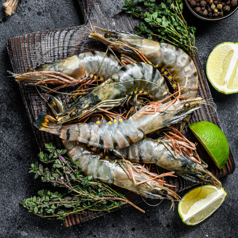 Raw Black Tiger Prawn Shell On 16-20pc (1kg) – Oosterbay